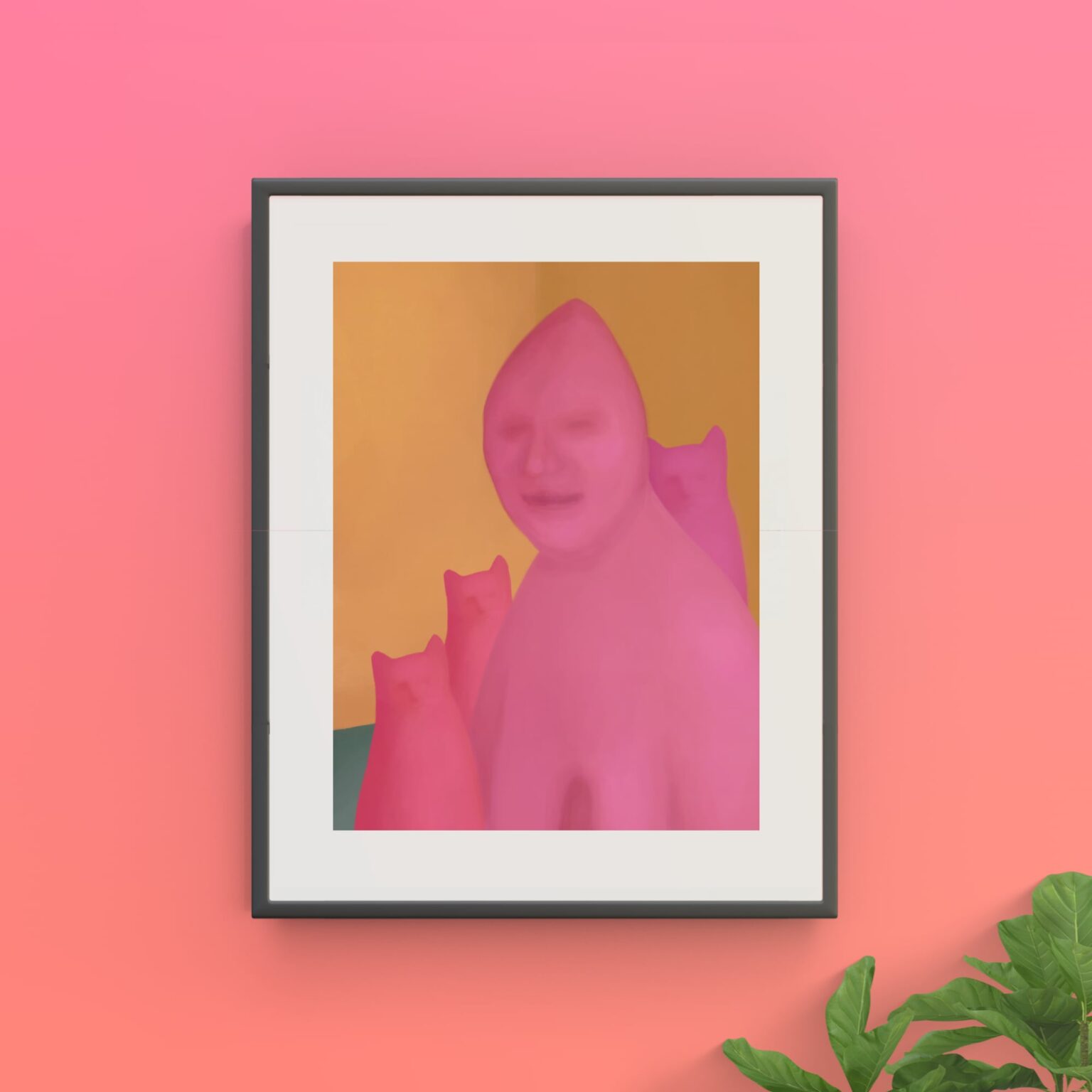 Stepanida With Cats by Olga Koudi - Surrealism Today